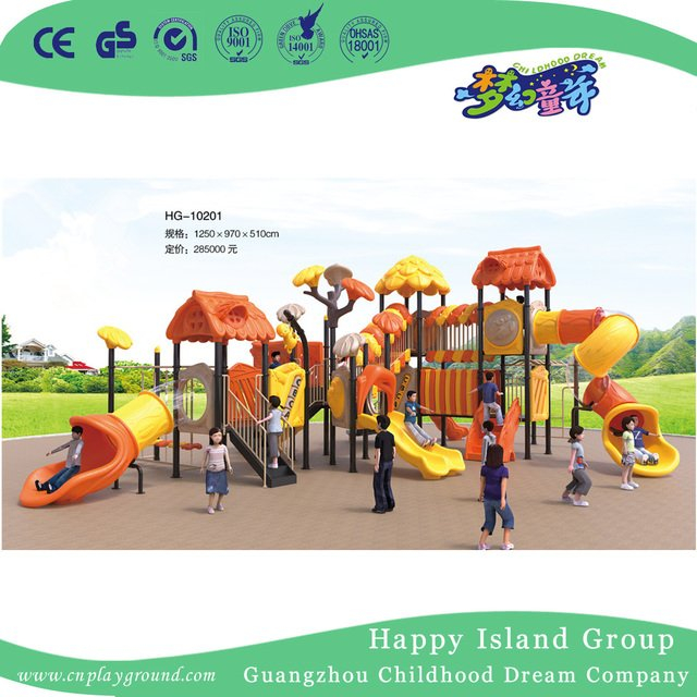 Outdoor Leaves Roof Tree House Galvanized Steel Playground Set with ...